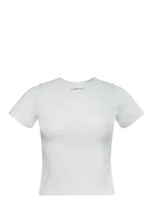 PUSHBUTTON Logo-print Cropped T-shirt - White