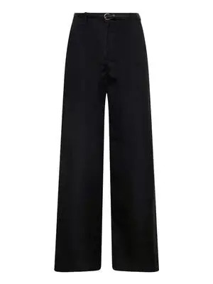 Max Mara Belted Wide-leg Trousers - Black