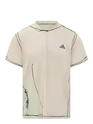 Adidas Adi365 Sketch-print Logo-print T-shirt - Neutrals