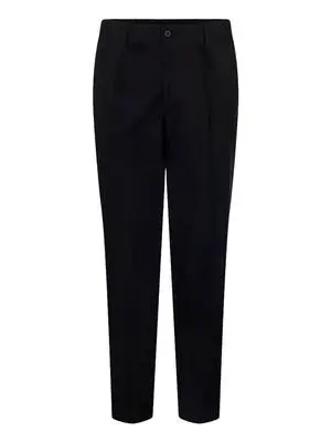 SANTANIELLO Pleated Elasticated-waist Trousers - Black