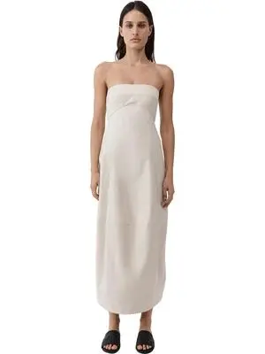 ST. AGNI Canvas Pleat Cocoon Dress - Shell