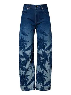 Loewe Paula's Ibiza Printed Barrel-leg Jeans - Blue
