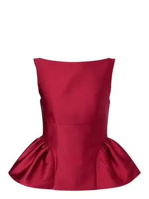 Roland Mouret Peplum Taffeta Top - Pink