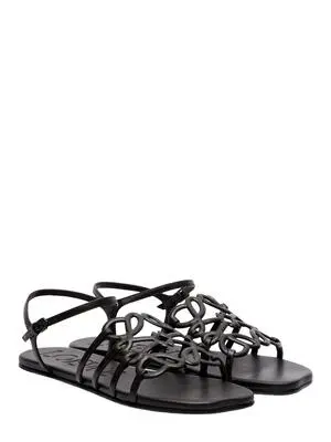 Loewe Paula's Ibiza Petal Anagram Leather Sandals - Brown