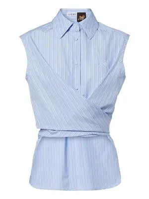 Loewe Paula's Ibiza Striped Cotton Poplin Shirt - Blue