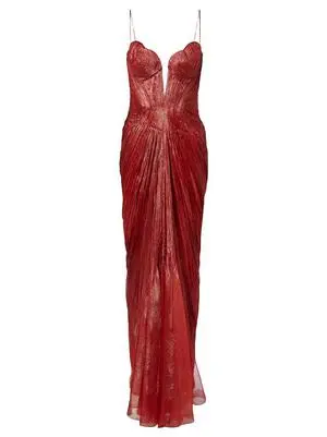 MARIA LUCIA HOHAN Cecilia Draped Gown - Orange