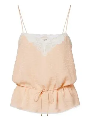 Chloé Lace-trimmed Silk Jacquard Camisole - Pink