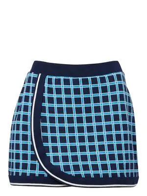 The Upside Clubhouse Reece Checked Cotton Miniskirt - Blue