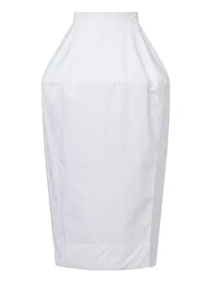 RÓHE Cotton Poplin Midi Skirt - White