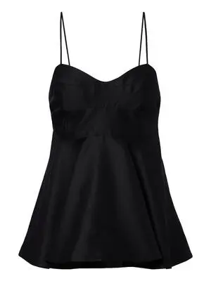 RÓHE Peplum Wool And Silk Bustier Top - Black