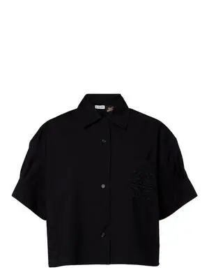 Loewe Paula's Ibiza Anagram Cotton-blend Shirt - Black
