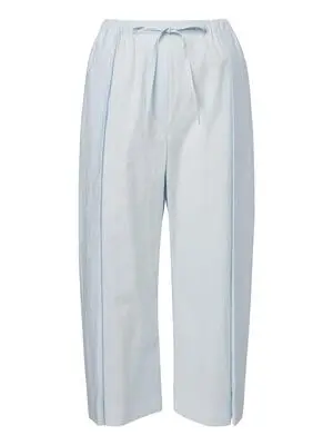 Loewe Paula's Ibiza Cotton-blend Poplin Wide-leg Pants - Blue