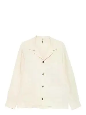 DELL'OGLIO Button Linen Shirt - Neutrals