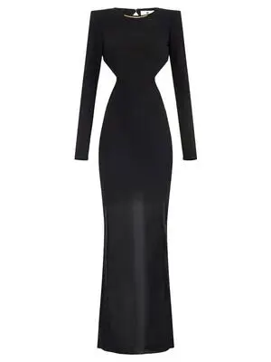 Elisabetta Franchi Cut-out Train Asymmetric Dress - Black