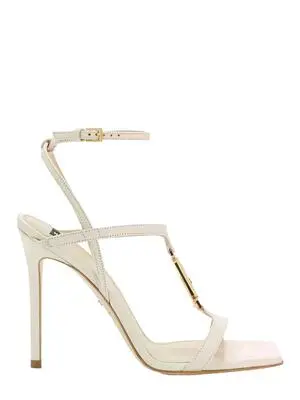 Elisabetta Franchi Logo Detail Stiletto Sandals - Neutrals