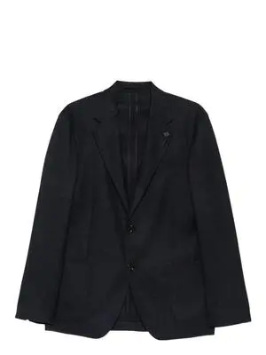LARDINI Pin-lapel Blazer - Blue