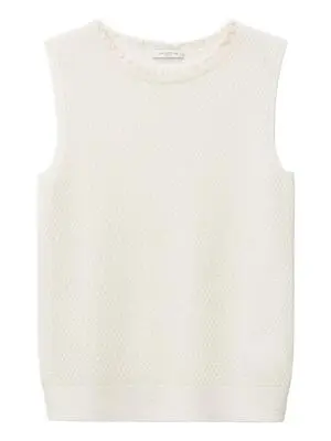 Lafayette 148 New York Cashmere Pointelle Shell - Cloud