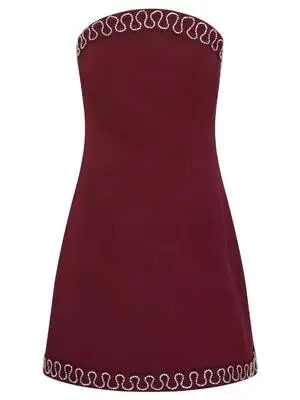 Rebecca Vallance Beaded Strapless Dress - Red