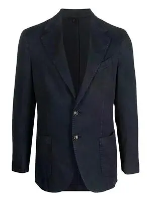 DELL'OGLIO Notched-collar Single-breasted Blazer - Blue