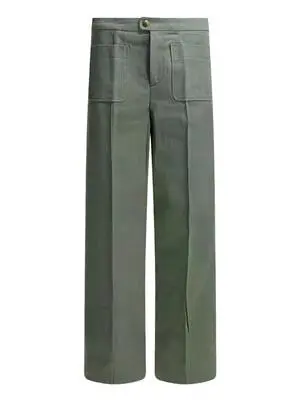 Soeur Harry Patch-pocket Wide-leg Trousers - Green