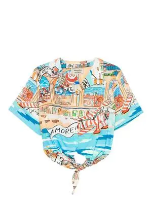 ALESSANDRO ENRIQUEZ Printed Short-sleeves Shirt - Blue