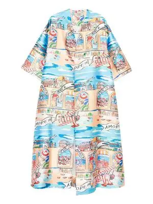 ALESSANDRO ENRIQUEZ Alessandro Enriquez Graphic Print Wide-Sleeve Coat