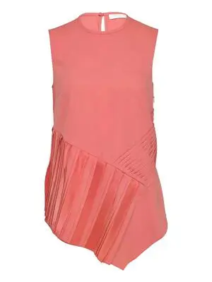 CLUB21 COLLECTION Georgette Danielle Pleated Asymmetric Top - Pink