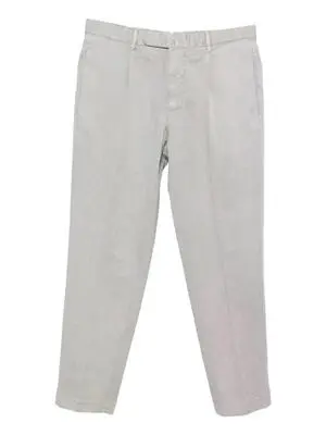 DELL'OGLIO Pleated Twill Trousers - Grey