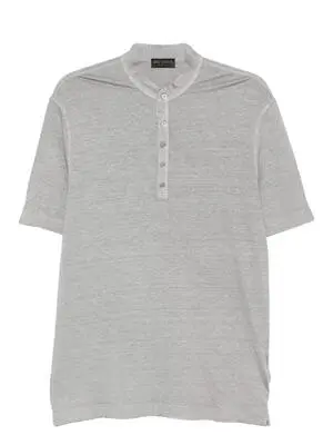 DELL'OGLIO Button-placket T-shirt - Grey