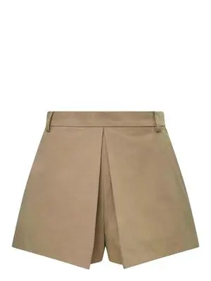 PUSHBUTTON Pleated A-line Shorts - Neutrals