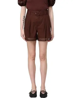 TWINSET Cotton Shorts With Belt - Coffee