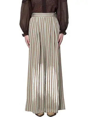 Liu Jo Striped Wide Leg Trousers - Brown