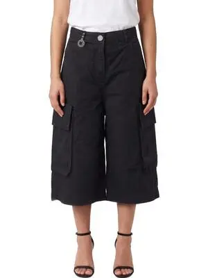 Pinko Cotton Gabardine Cargo Shorts - Black
