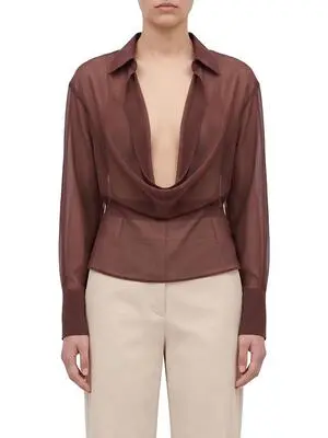 Andamane Draped Shirt - Violet