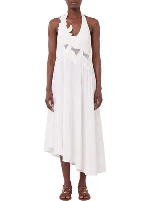Zimmermann Asymmetrical Cotton Midi Dress - Ivory