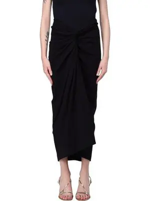 Dries Van Noten Cotton Pareo Midi Skirt - Black