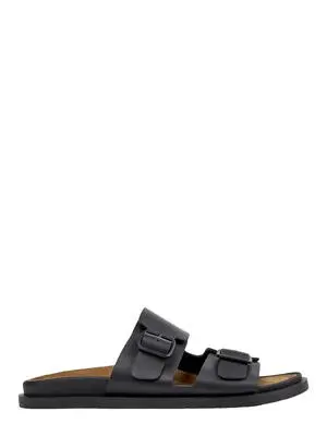 Camper Lluc Leather Sandals With Buckle Detail - Black