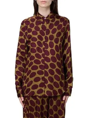 Dries Van Noten Polka Dot Long Sleeve Shirt - Camel