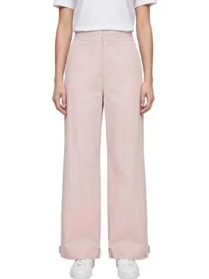 SA SU PHI Animal Print Cotton Blend Palazzo Trousers - Pink
