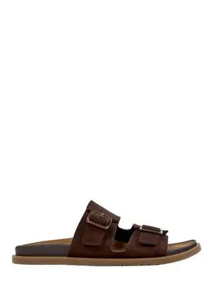 Camper Lluc Suede Sandals With Buckle Detail - Brown