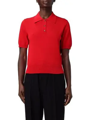 A.p.c. Ribbed Knit Polo Shirt - Red