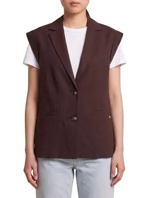 Liu Jo Single-breasted Viscose Blend Vest - Brown