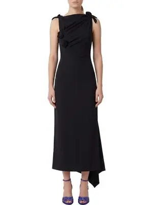 Coperni Asymmetrical Midi Dress - Black
