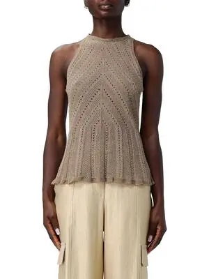 TWINSET Sleeveless Knit Top With Keyhole Detail - Green