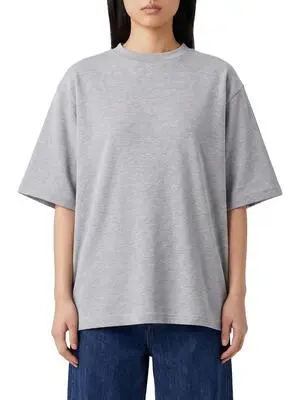 THE FRANKIE SHOP The Frankie Shop Relaxed Fit Cotton Crewneck T-Shirt Grey