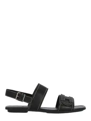 Hogan Hogan H685 Leather Slingback Sandals Black
