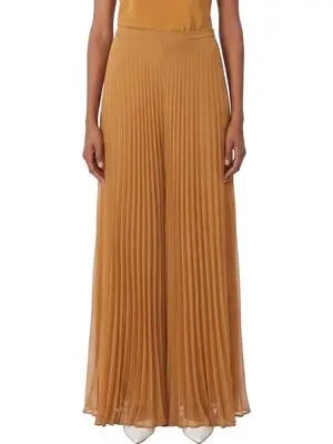Max Mara High-waisted Pleated Crêpe Wide-leg Trousers - Brown