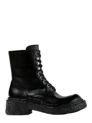 Camper Vamonos Leather Combat Boots - Black