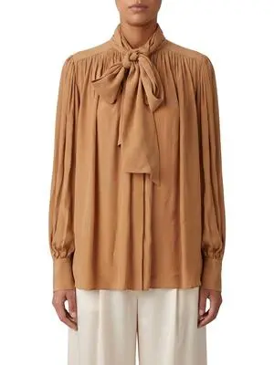 Khaite Bow Detail Shirt - Ocher