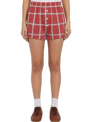 Guest In Residence Plaid Shorts - Red
